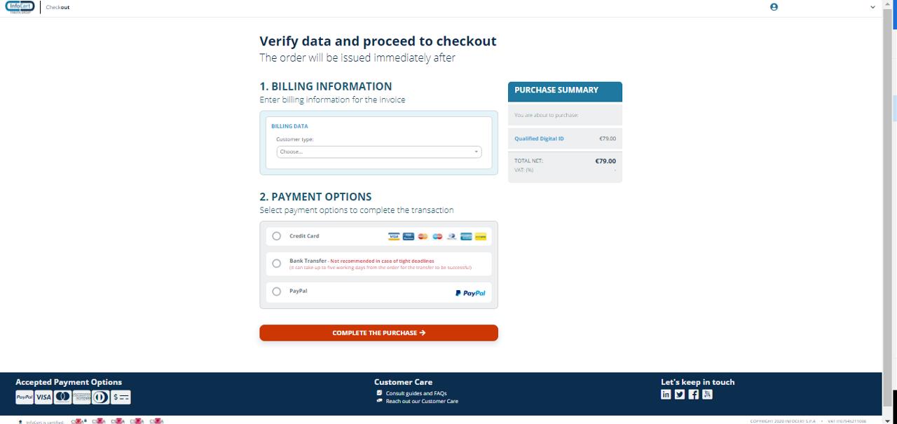Guide to requesting a QES certificate | Assistenza Infocert
